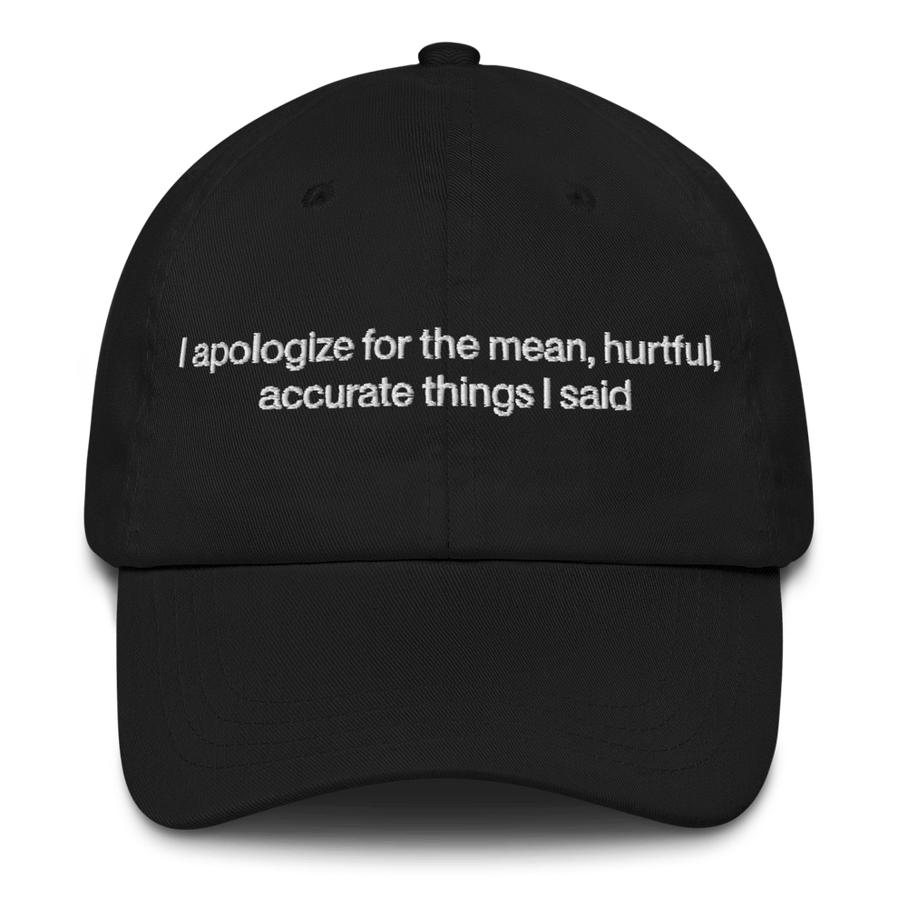 I apologize for the mean, hurtful, accurate things I said Embroidered ...