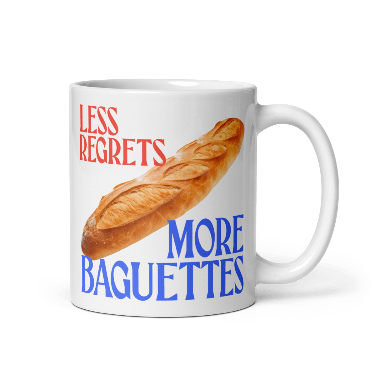Less Regrets, More Baguettes Mug – Polychrome Goods