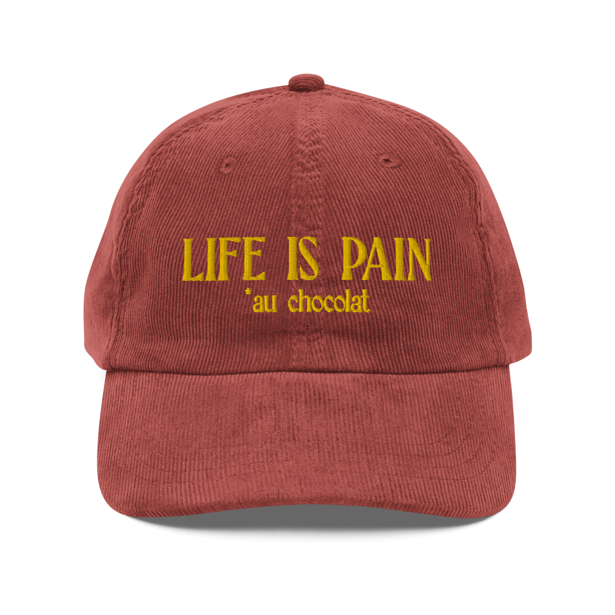 Life is Pain (au chocolat) Embroidered Hat – Polychrome Goods