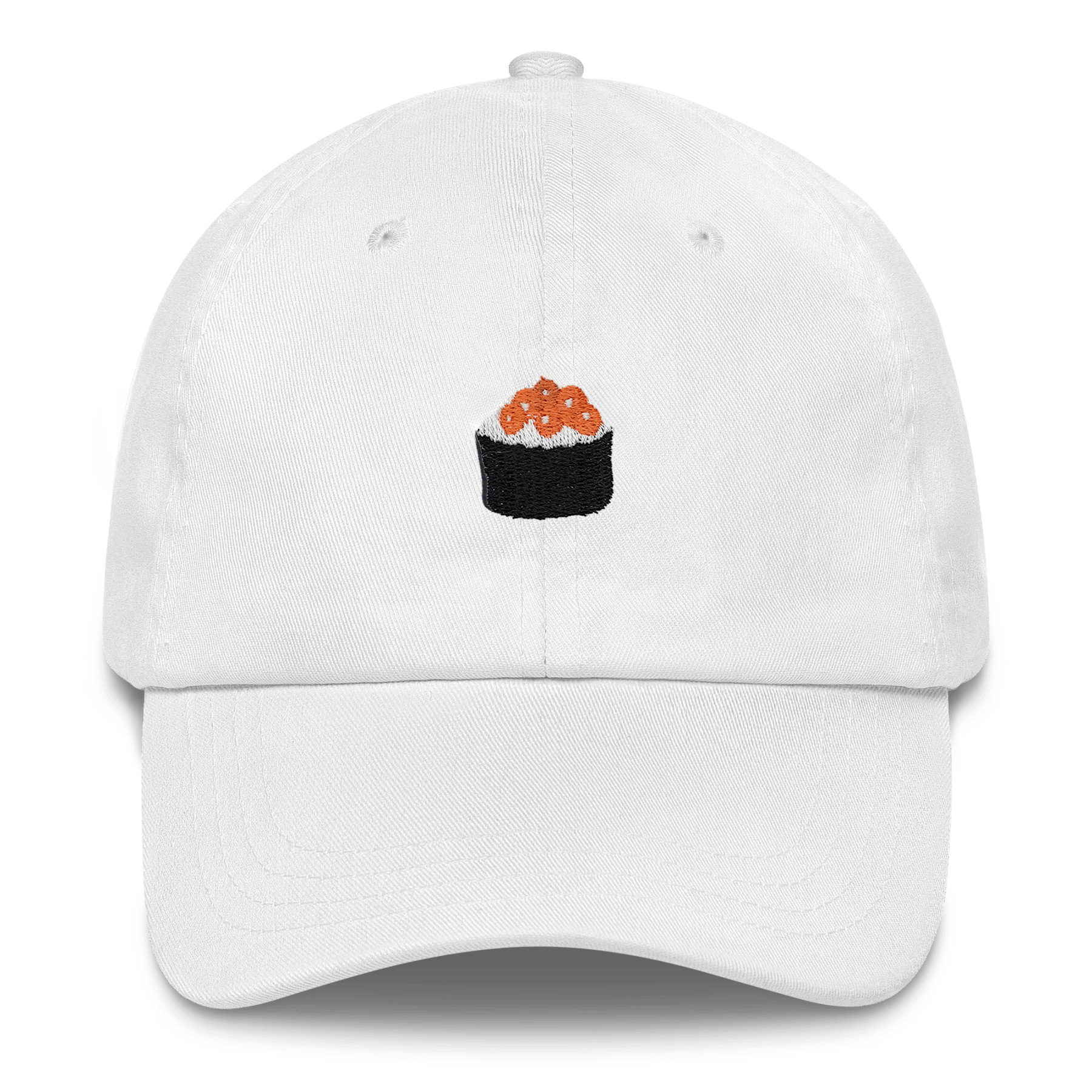 Salmon Roe Sushi Embroidered Hat | Sushi-Inspired Apparel – Polychrome ...