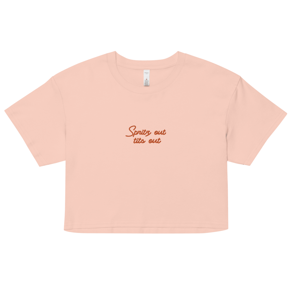 Spritz out, tits out Embroidered Crop Top – Polychrome Goods 🍊