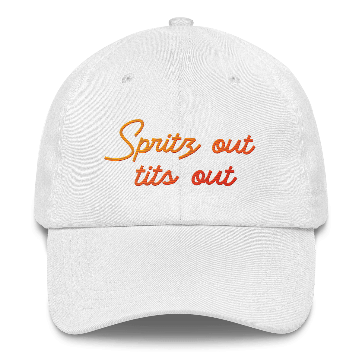Spritz Out, Tits Out Hat – Vibrant Gradient Embroidery – Polychrome Goods